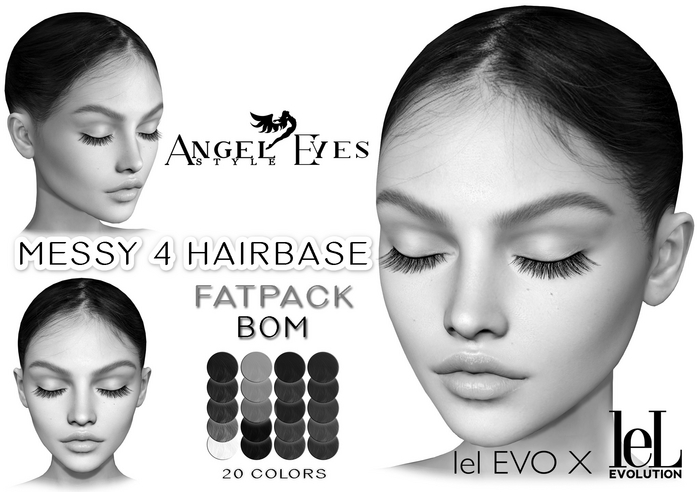 Second Life Marketplace Angel Eyes Messy 4 Hairbase Lelutka Evox Demo